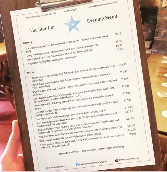 Evening meals at The Star Inn | Talybont-on-Usk