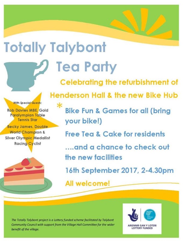 Totally Talybont Tea Party 16th Sept | Talybont-on-Usk